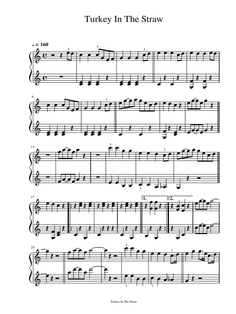 Turkey in The Straw - Piano (SFILE | PDF