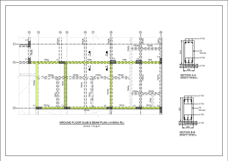 Beam Plan and Cross Section | PDF