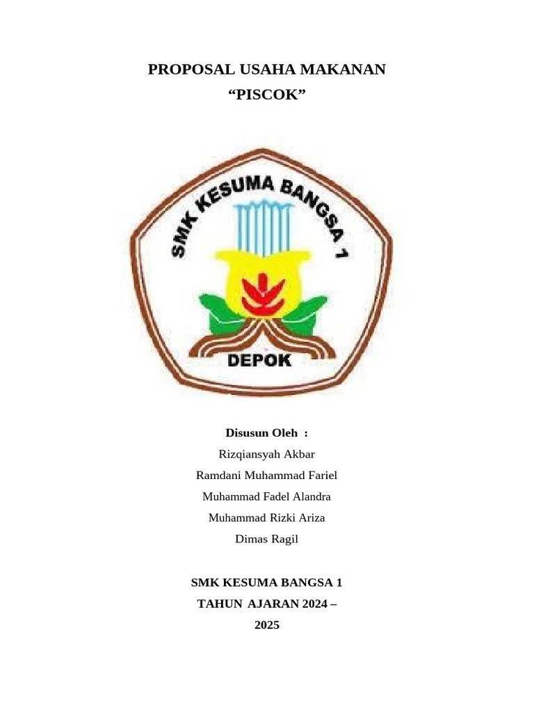 Proposal Usaha Camilan Piscok 2024 | PDF