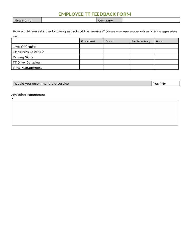 Employee TT Feedback Form | PDF