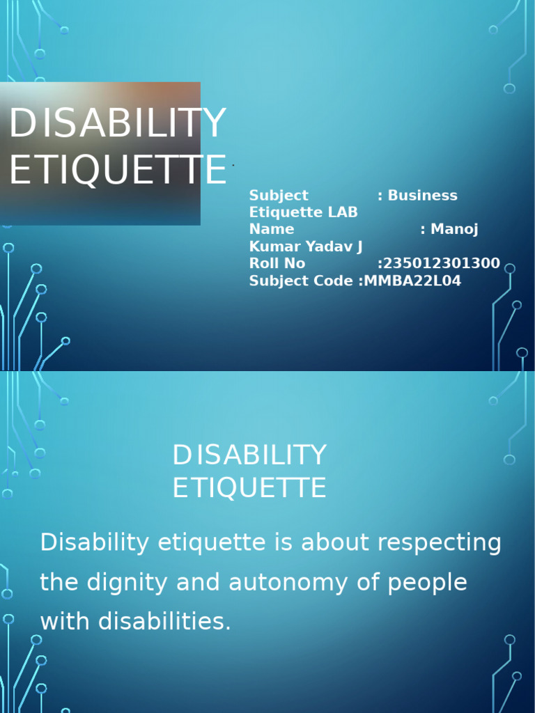 Essential Disability Etiquette Guide | PDF | Disability | Accessibility