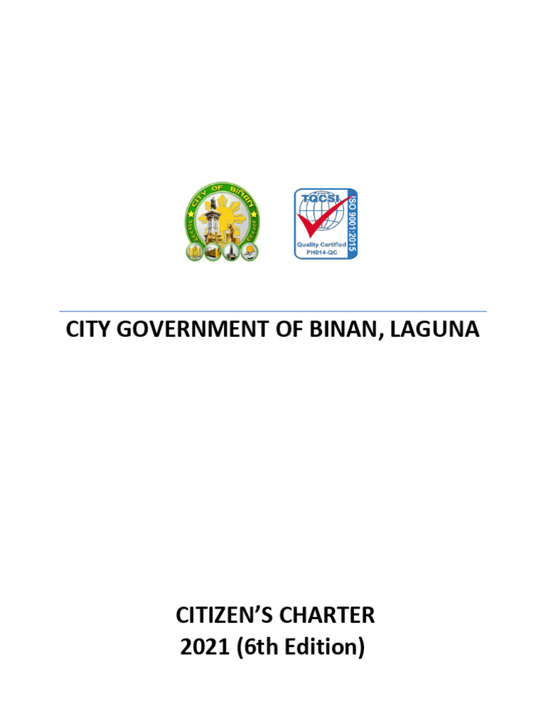 LGU Binan Citizens Charter 2021 | PDF | Governance | Restaurants