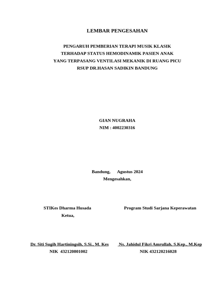 Lembar Pengesahan Skripsi Gian | PDF