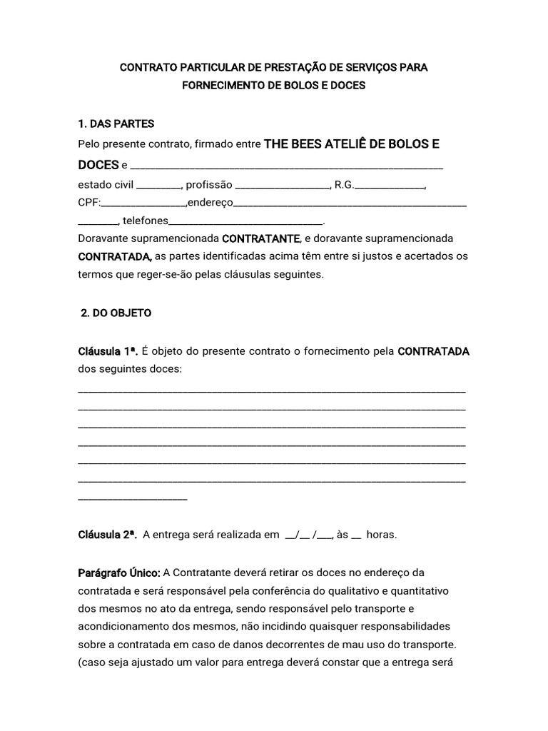 Contrato The Bees | PDF
