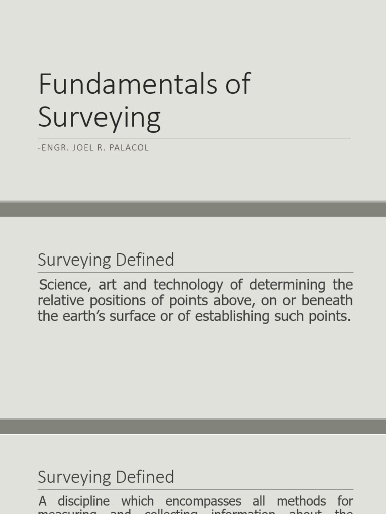 Fundamentals of Surveying Explained | PDF | Social Science | Science ...