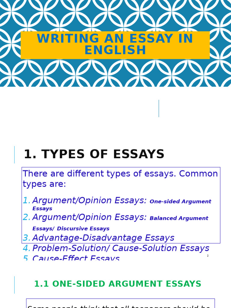 WRITING TASK 2 - Writing An Essay in English | PDF | Essays | Reason