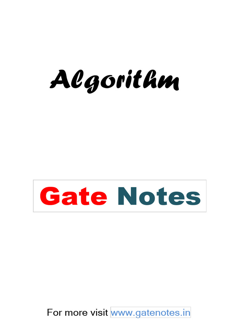 Algorithm Notes 5 | PDF | Computers | Technology & Engineering Algorithm Notes 5 | PDF | Computers | Technology & Engineering
