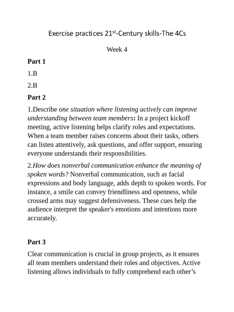 Exercise Practices 21st - Week 4 | PDF