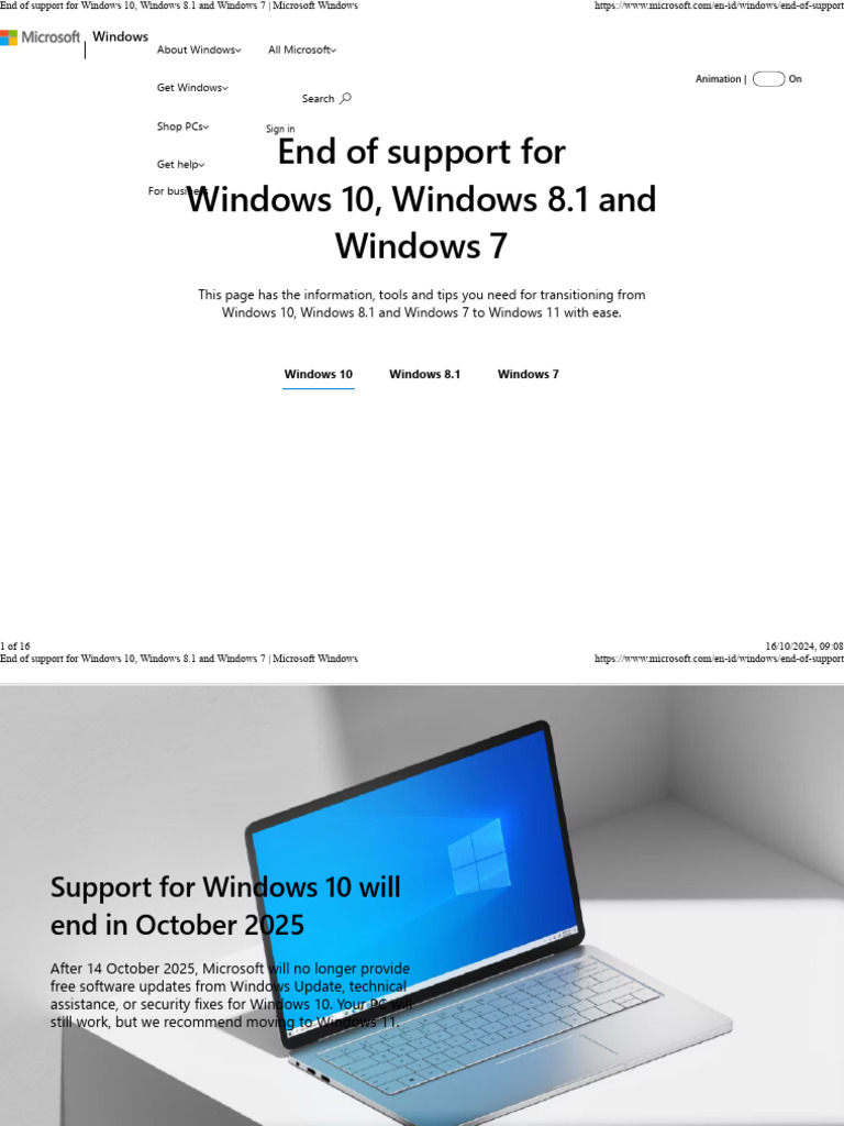 End of Support For Windows 10, Windows 8.1 and Windows 7 - Microsoft ...