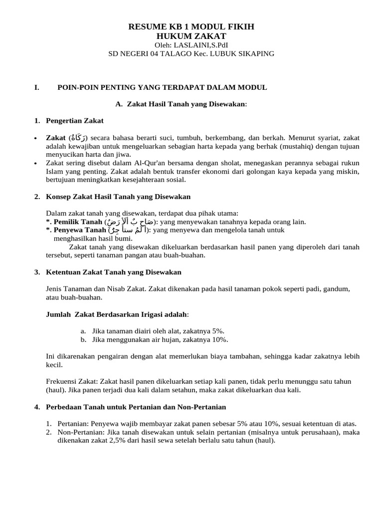 Resume KB 1 Fiqih | PDF