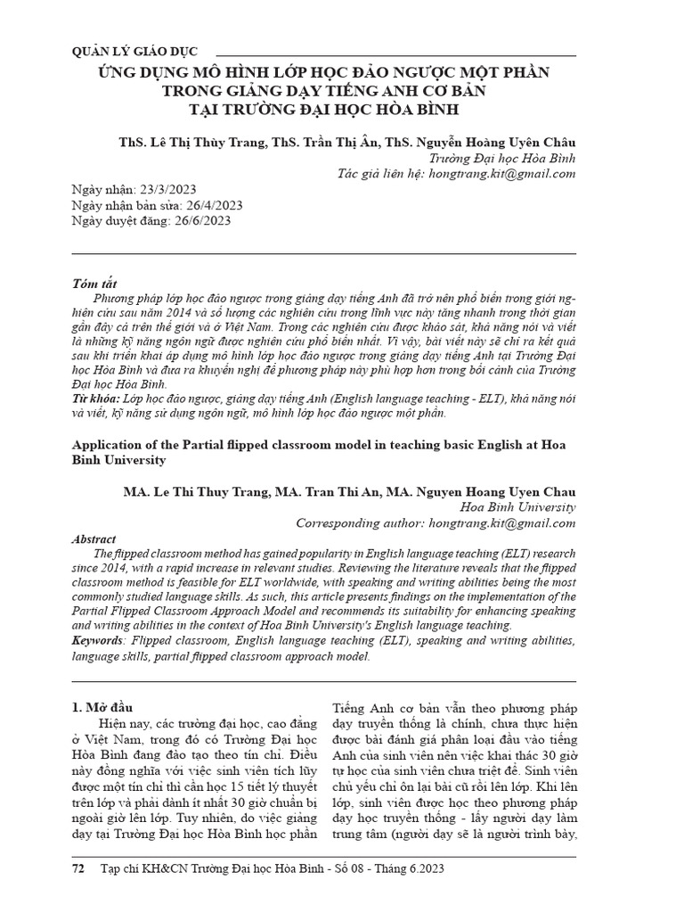 ThS. Le Thi Thuy Trang ThS. Tran Thi An ThS. Nguyen Hoang Uyen Chau | PDF