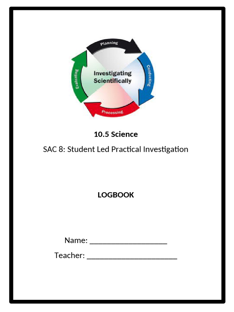Enhancement SAC 8 Student Led Investigation Logbook 2024 | PDF | Data ...