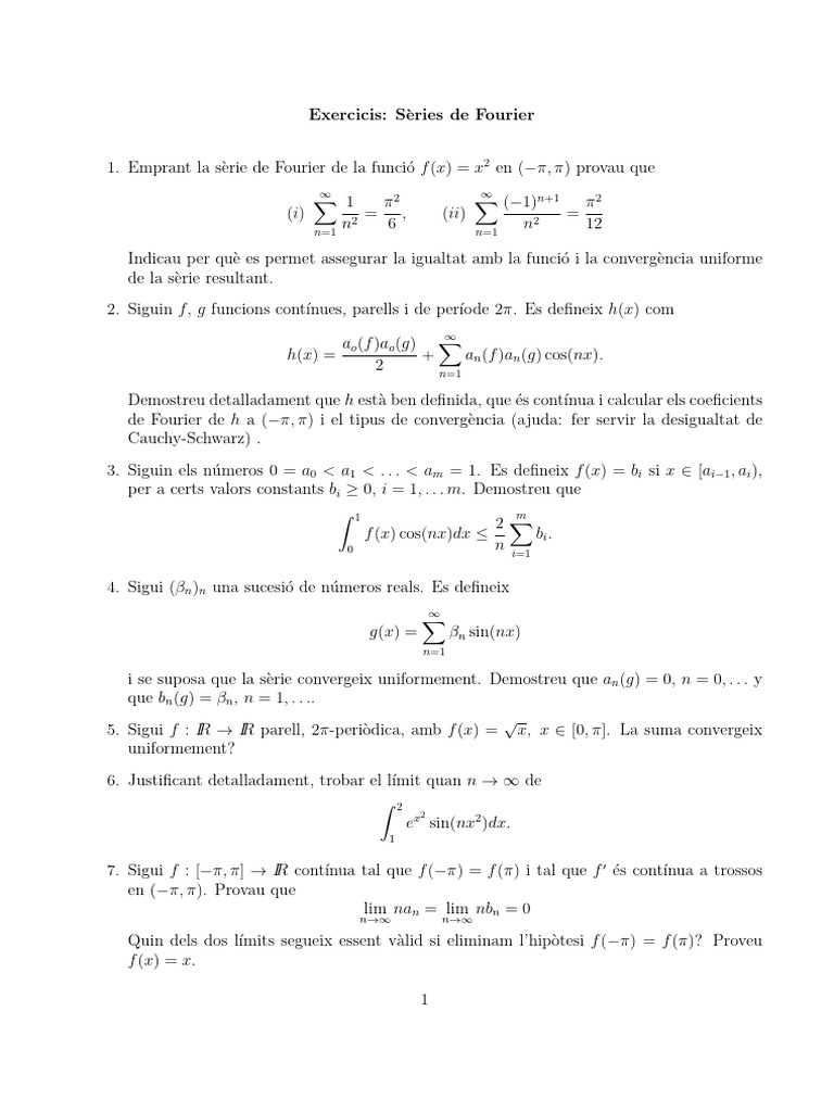 Ejercicios Fourier | PDF