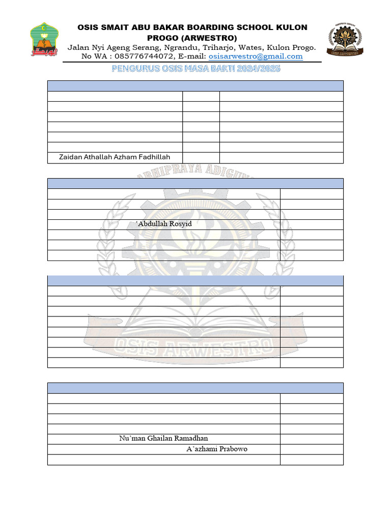 Pengurus Osis Masa Bakti 2024 Fix | PDF