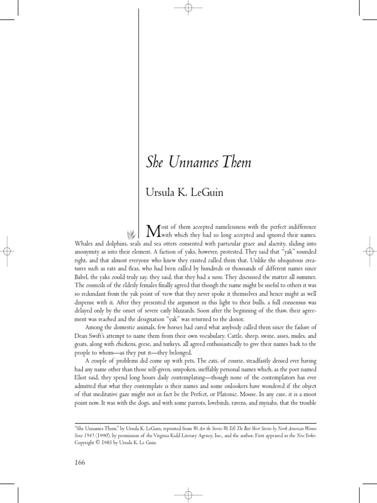 She Unnames Them | PDF