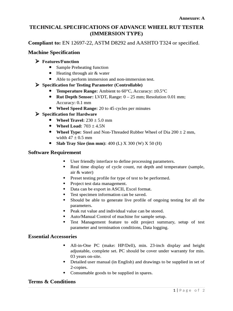 Technical Specification WTD | PDF | Specification (Technical Standard) | Computing