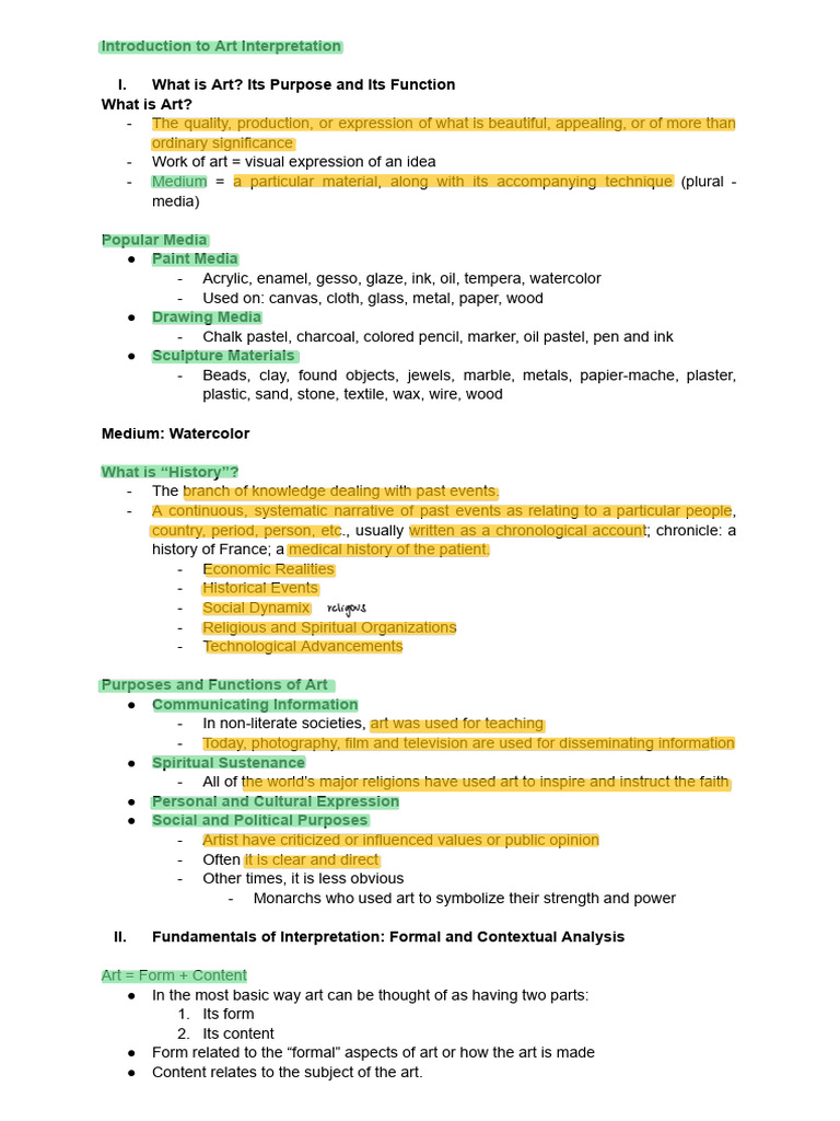 Art Interpretation Basics Explained | PDF | Composition (Visual Arts) | Color