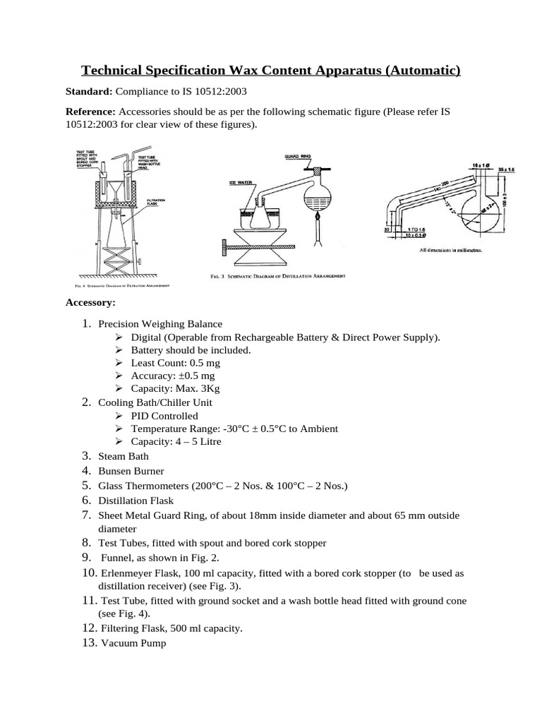 Automatic Wax Content Apparatus Specs | PDF
