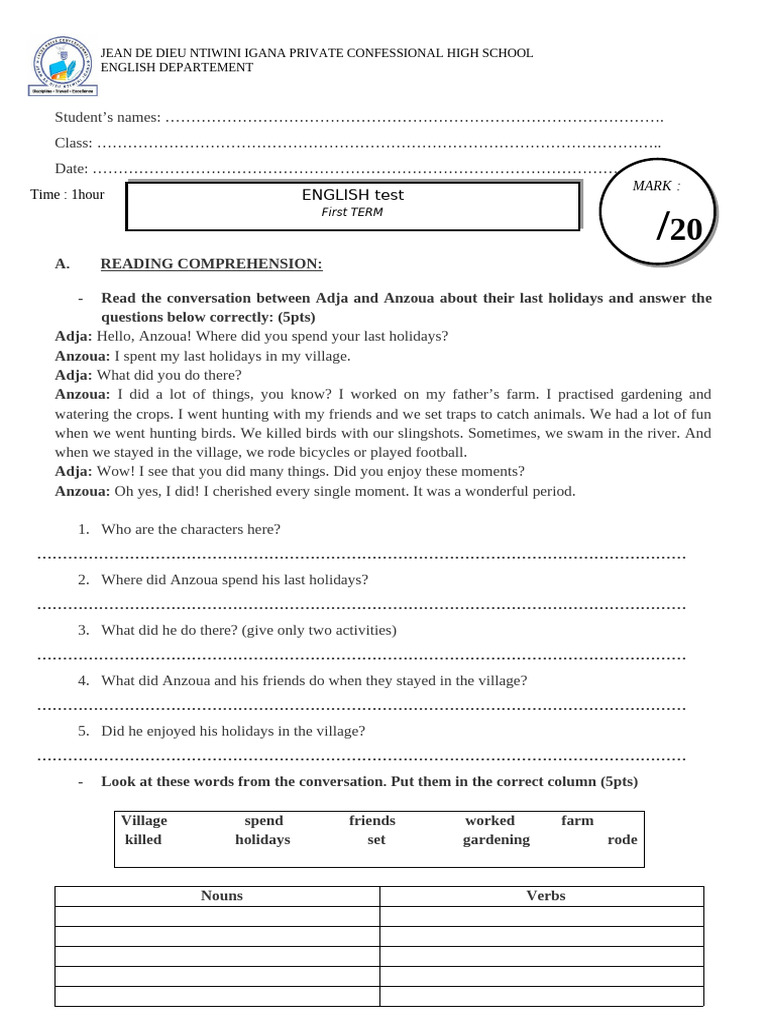 4e_me_devoir_2024 2025 | PDF | Language Mechanics | Grammar