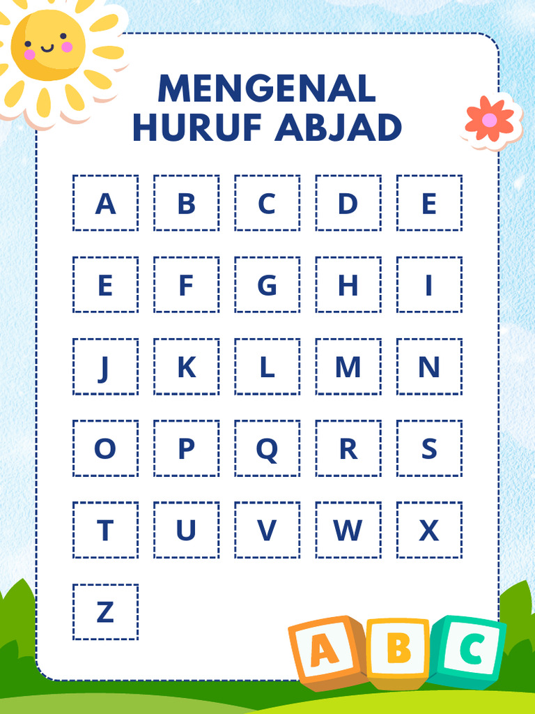 Mengenal Huruf Abjad Poster Biru Ilustrasi | PDF