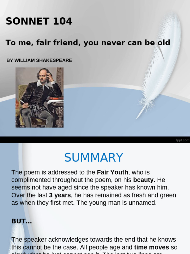 Sonnet 104 - To Me, Fair Friend | PDF | Poetry | Sonnets