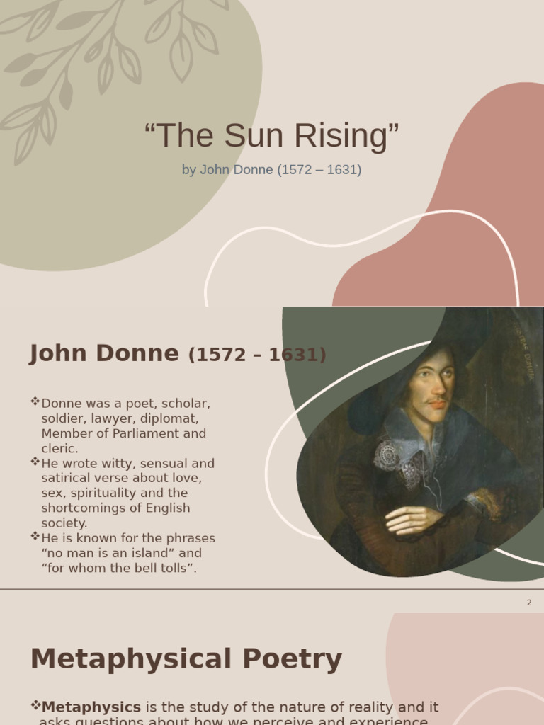 Metaphysical Themes in Donne's "The Sun Rising" | PDF