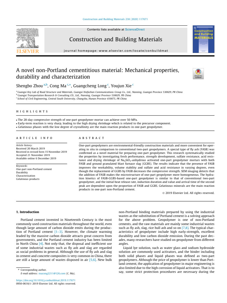 3.A Novel Non-Portland Cementitious Material Mechanical Properties ...