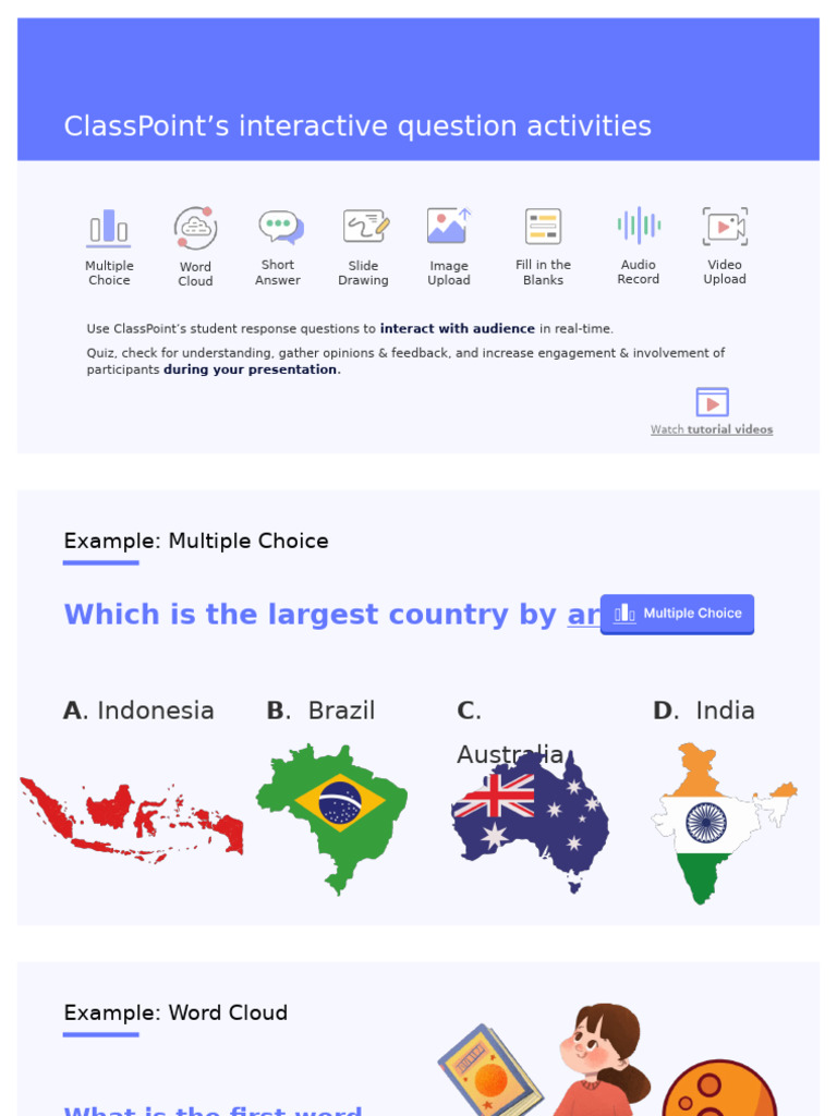 ClassPoint Quiz Examples 3 | PDF