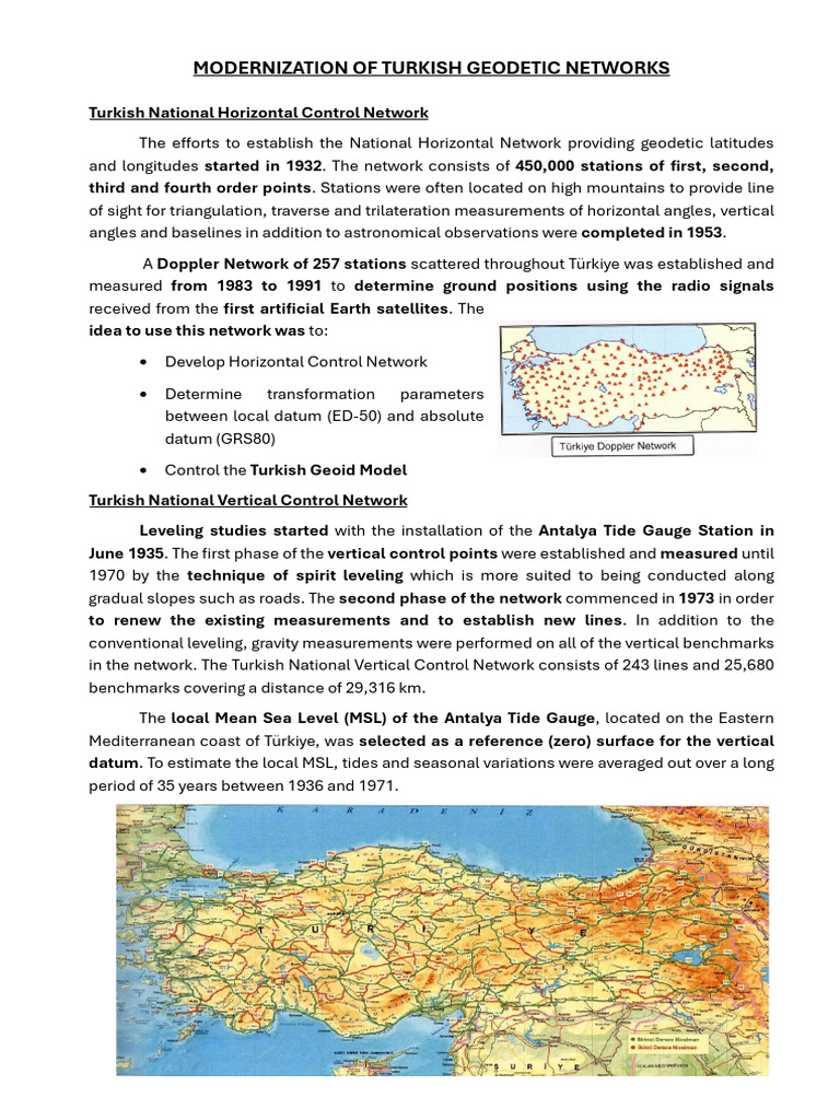Information On Turkish Geodetic Networks | PDF | Geodesy | Geographic ...