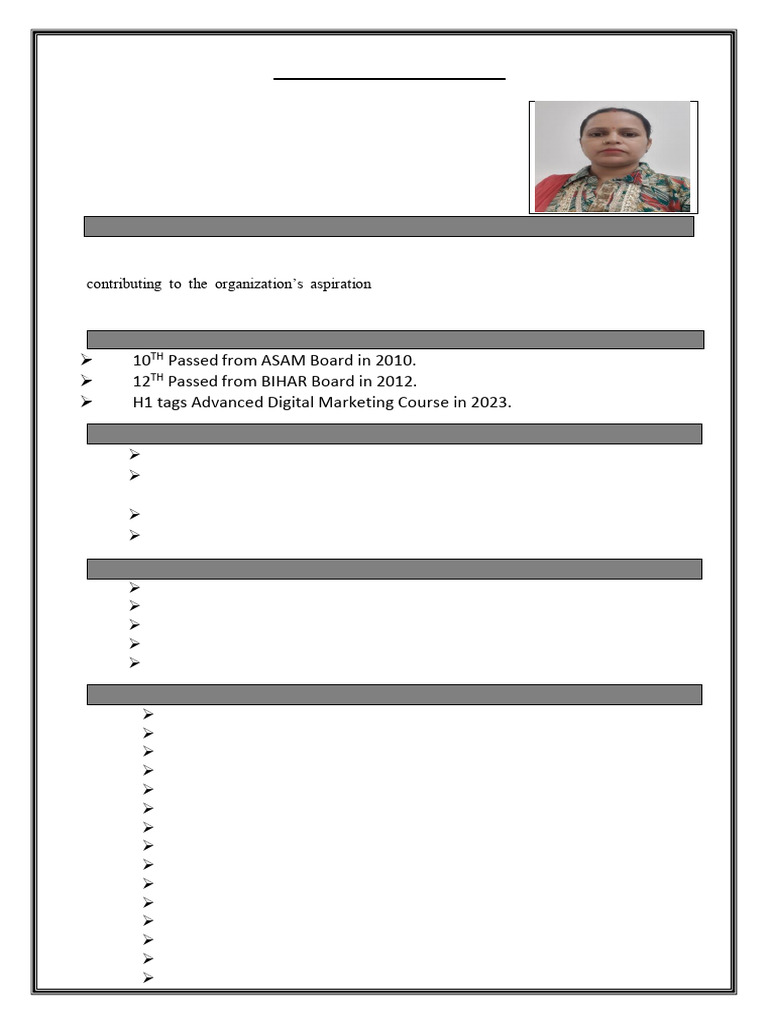 ANJU RESUME Updated | PDF | Career & Growth | Self-Improvement