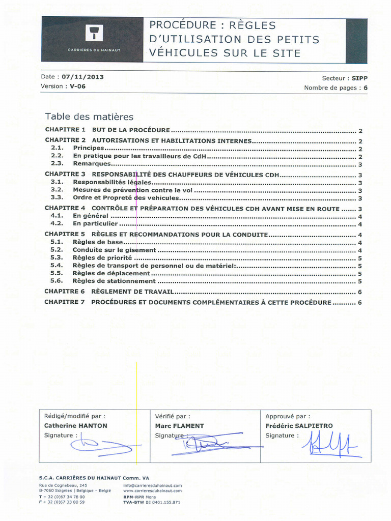 CDH - Règles D'utilisation Des Petits Véhicules Sur Le Site | PDF