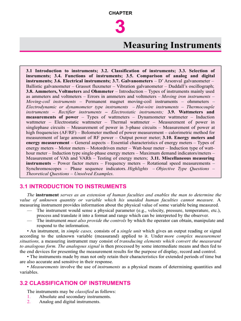 Chapter 3 Measuring Instruments | PDF | Instrumentation | Damping