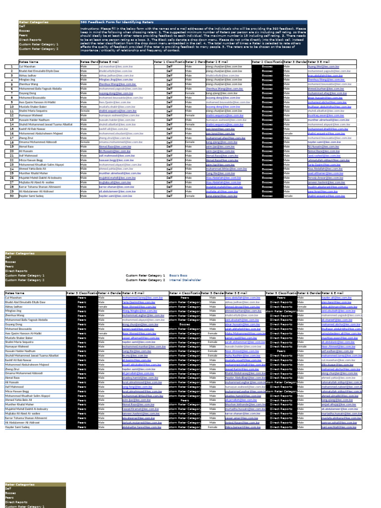 360 Feedback Rater Categories Form | PDF