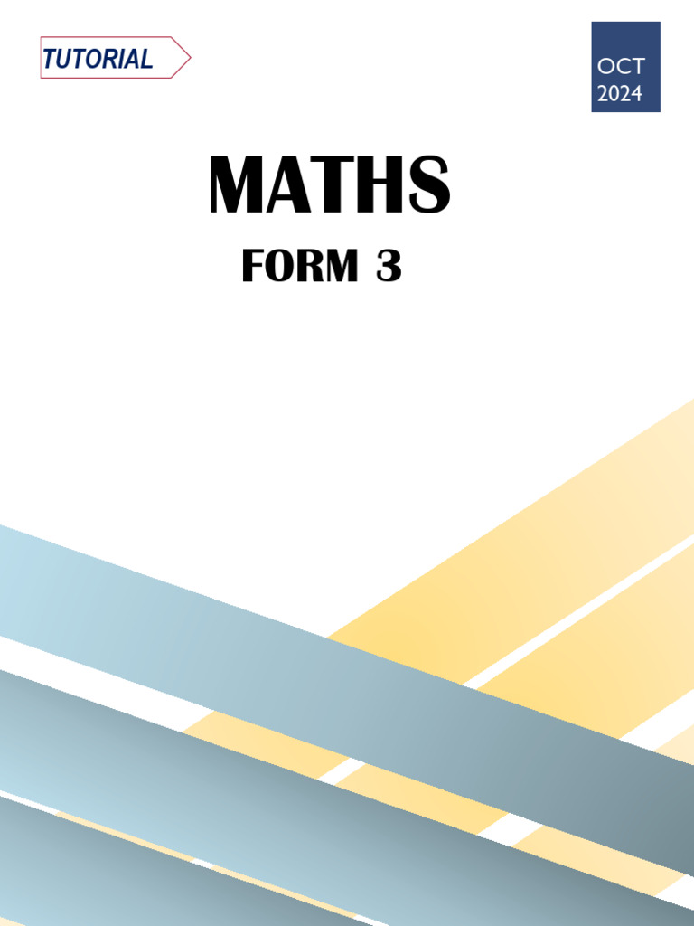 T3 Maths Tutorial Oct Nov Pdf