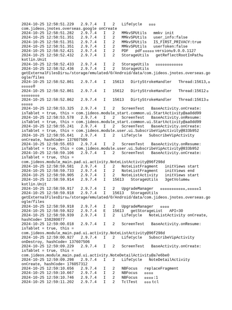 2024 10 25 - Log | PDF | Computer Programming | Software