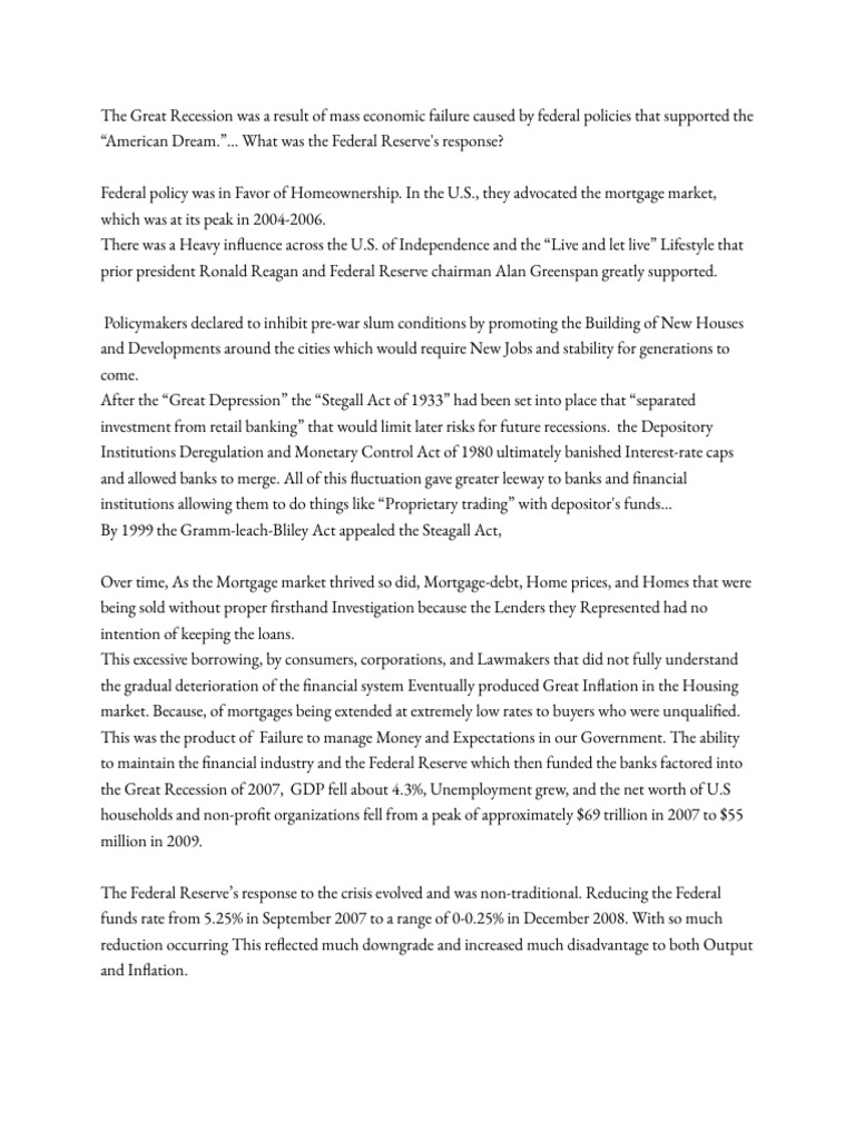 The Great Recession - MacroEconomics | PDF | Recession | Great Recession