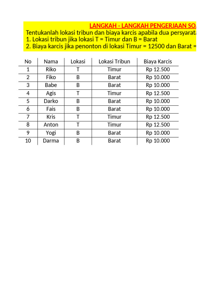 Soal Lat. Praktek Ms. Excel 4 | PDF