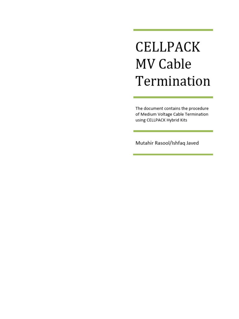 Cellpack MV Cable Termination Guide | PDF | Electrical Components ...