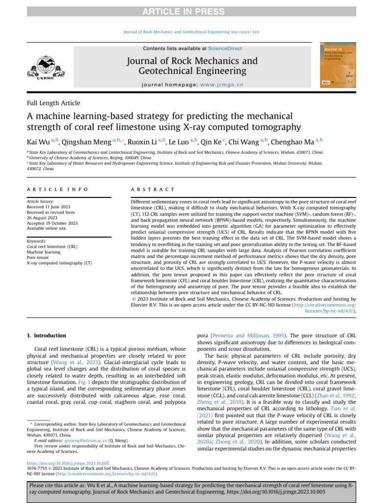 Predicting Coral Reef Limestone Strength | PDF | Support Vector Machine ...