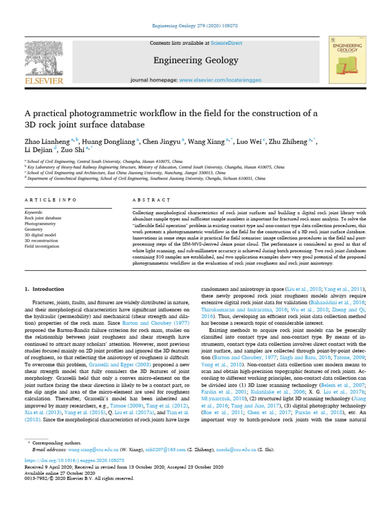 A Practical Photogrammetric Workflow in The Field For The Construction ...