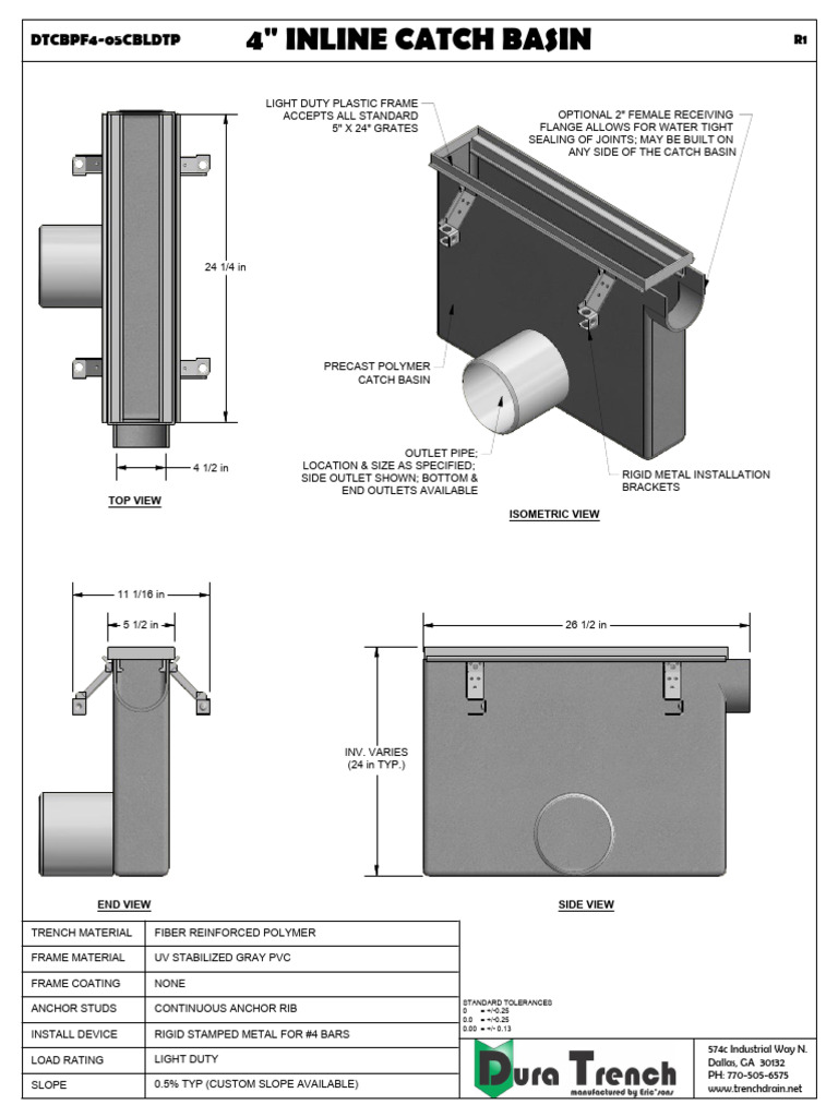 Trench Drain and Catch Basin Details | PDF | Materials Science ...