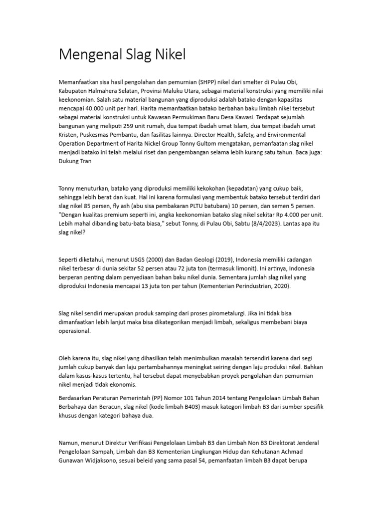 Mengenal Slag Nikel | PDF