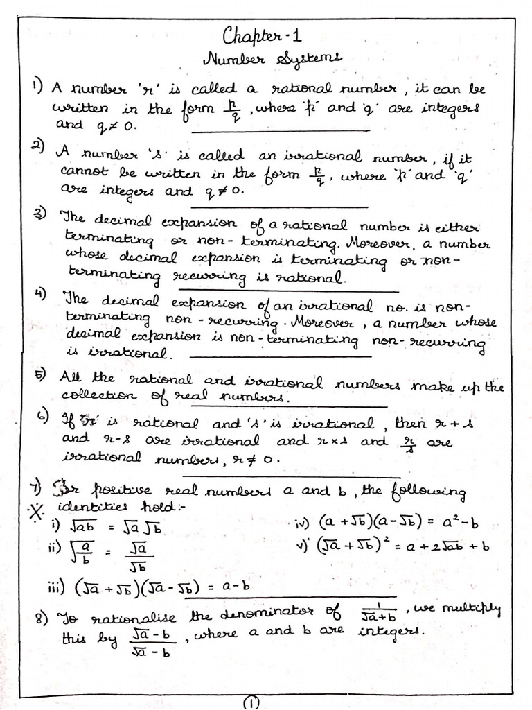 Maths Revision Sheet | PDF