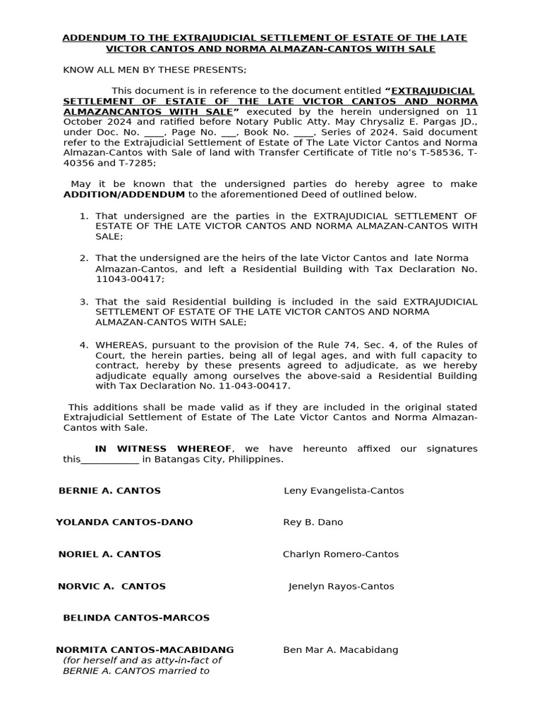 Addendum Cantos | PDF | Private Law | Justice
