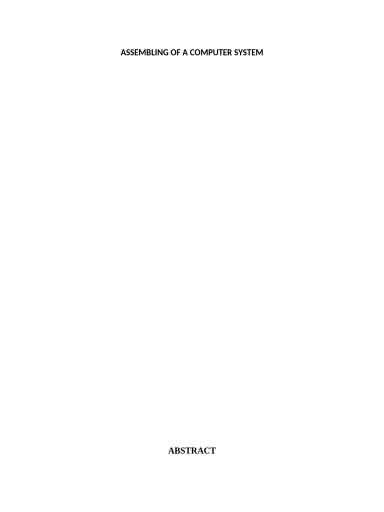 ASSEMBLING OF COMPUTER SYSTEM Part | PDF | Integrated Circuit | Computer Science