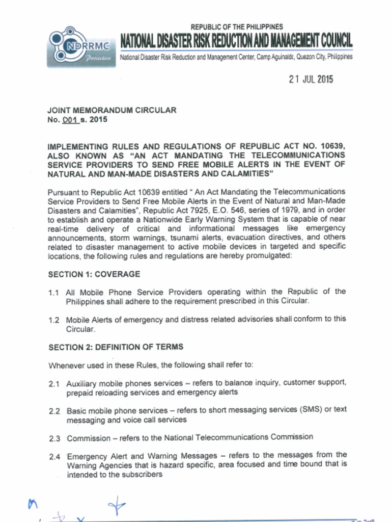 JOINT MEMO CIRCULAR No 001 S 2015-IRR RA 10639 | PDF