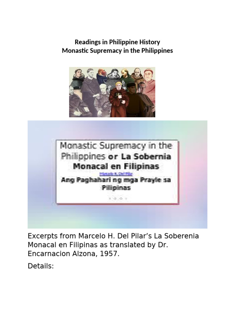 Monastic Supremacy in Philippine History | PDF | Dominican Order