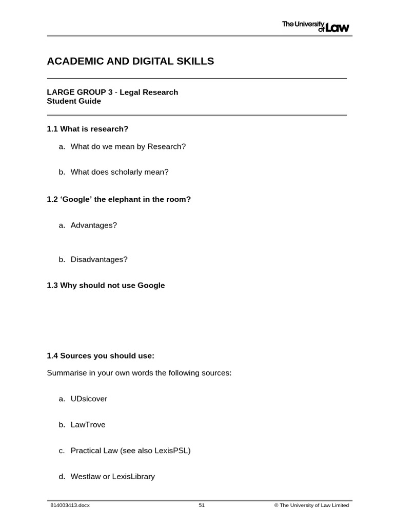 Legal Research Skills Guide | PDF
