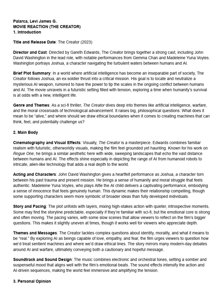 Reactions The Creator Levi | PDF | Artificial Intelligence ...