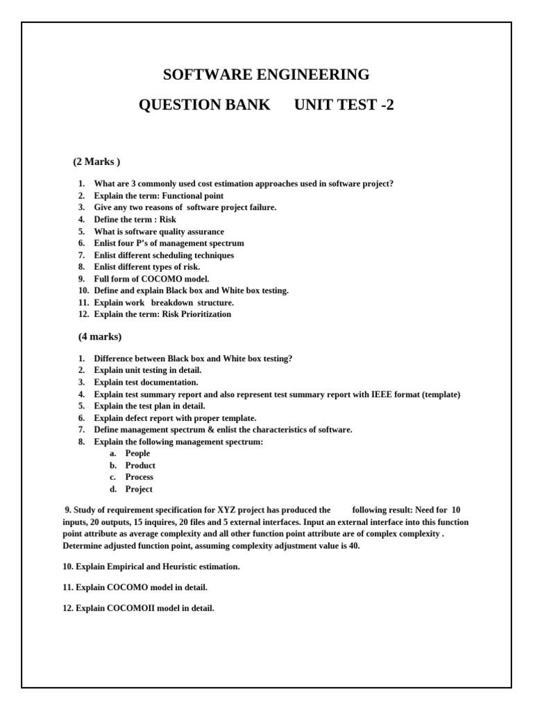 SOFTWARE ENGINEERING | PDF | Software | Unit Testing SOFTWARE ENGINEERING | PDF | Software | Unit Testing